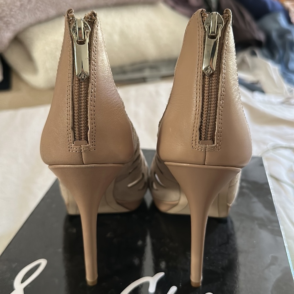Sam Edelman Ellie Heels Caged Heels, Taupe Or Tan Col… - Gem